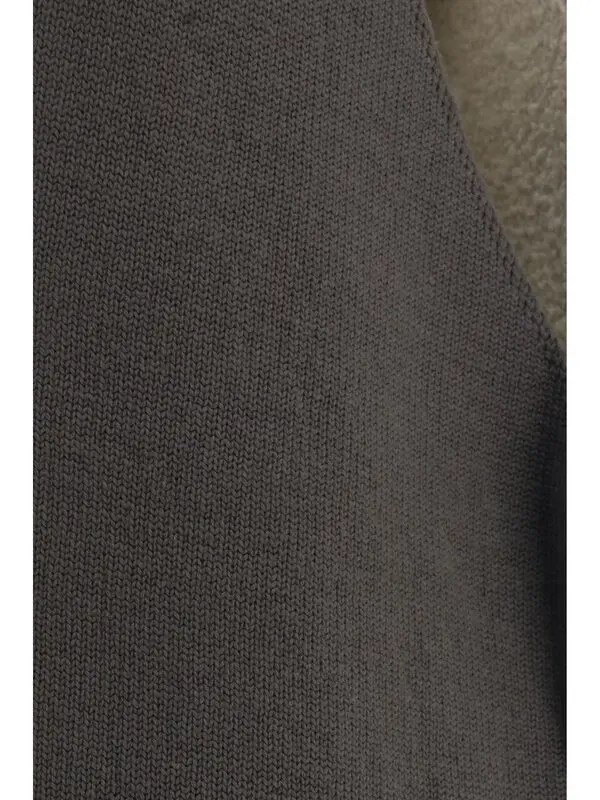 Rick Owens Long Wool And Shearling Vest - Gray