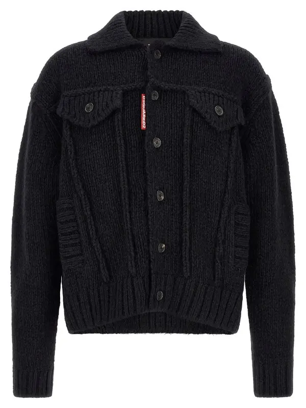 Dsquared2 Logo Patch Cardigan - Blue