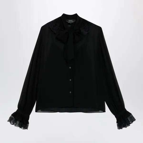 Gucci Silk Georgette Shirt - Black