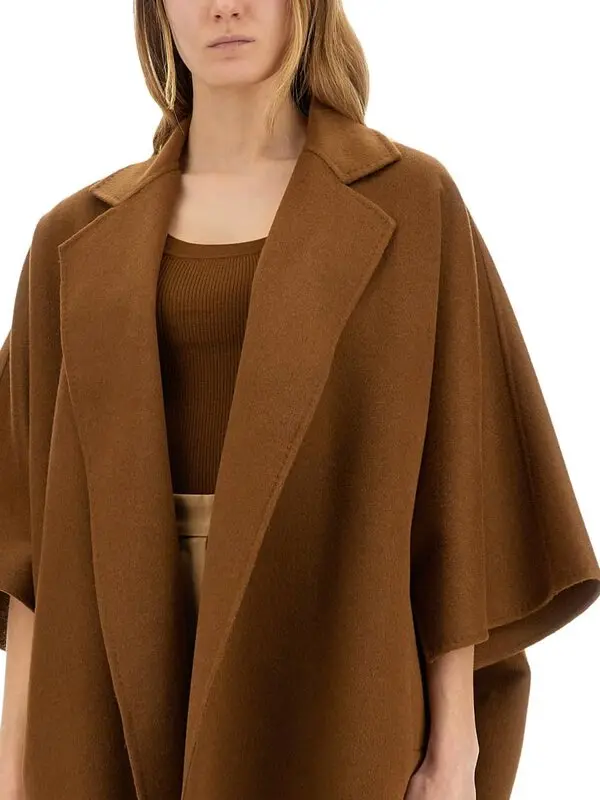 Max Mara Camel Drap Cape Coat - Multicolor