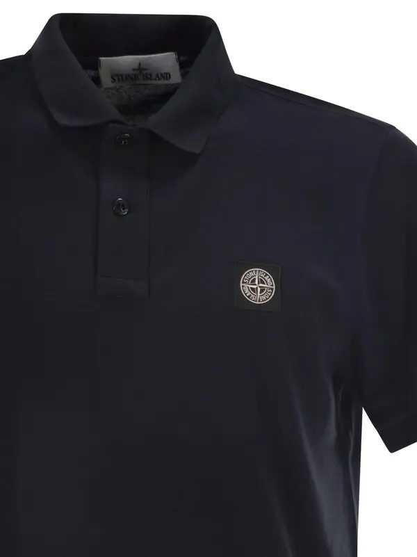 Stone Island Regular Fit Short-sleeved Polo Shirt With Compass Patch
