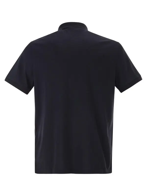 Stone Island Regular Fit Short-sleeved Polo Shirt With Compass Patch - Blue