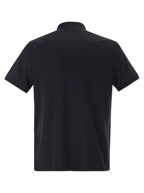 Stone Island Regular Fit Short-sleeved Polo Shirt With Compass Patch - Blue