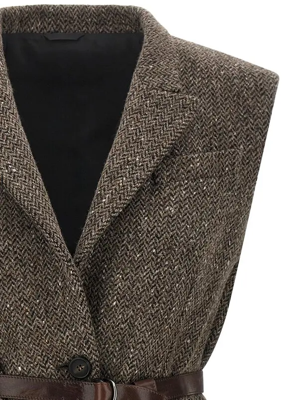 Brunello Cucinelli Mélange Wool Vest - Brown