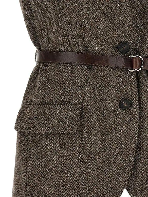 Brunello Cucinelli Mélange Wool Vest - Brown