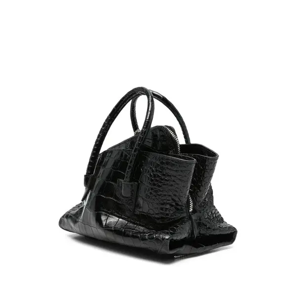 Attico Leather Tote Bag - Black