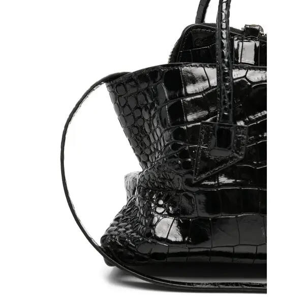 Attico Leather Tote Bag - Black