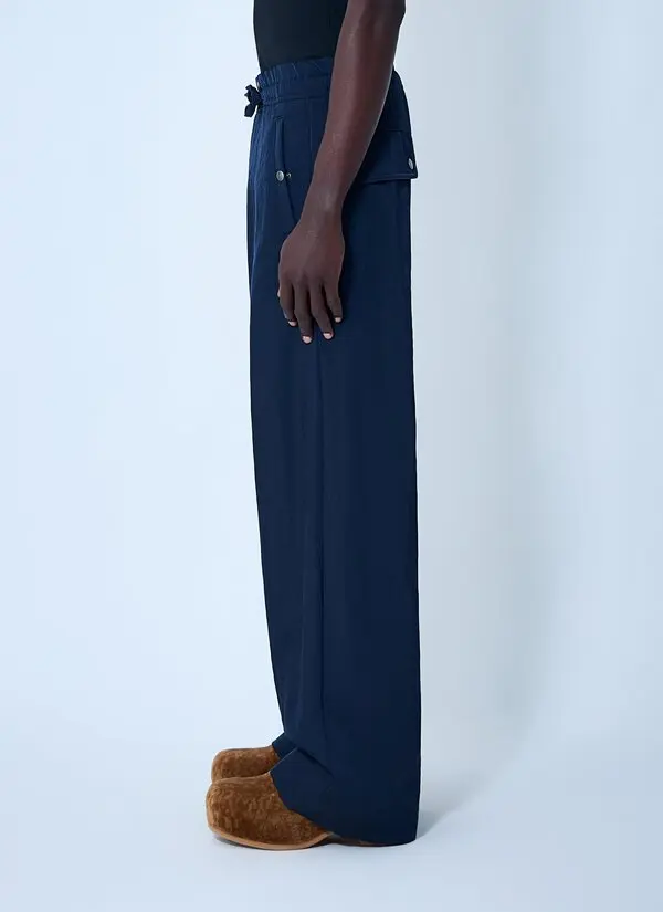 Dries Van Noten Wide-leg Drawstring Pants - Blue