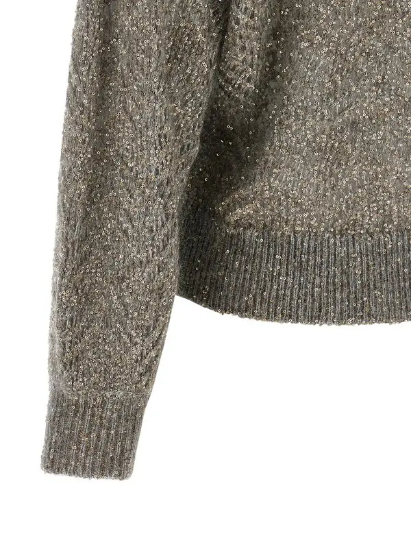 Brunello Cucinelli Dazzling Abstract Leaf Sweater