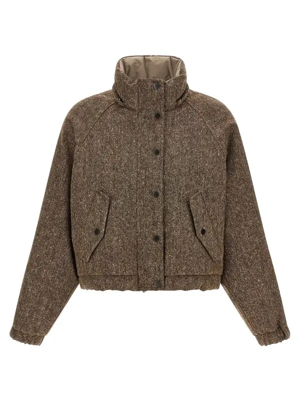 Brunello Cucinelli Donegal Tweed Down Jacket