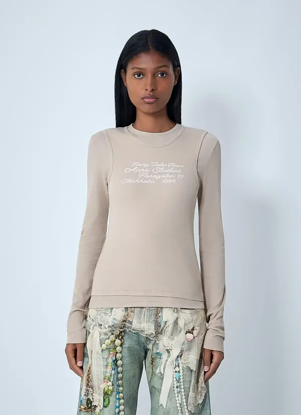 Acne Studios Logo Motif T-shirt - Cream