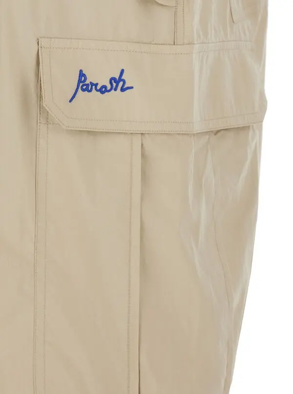 P.a.r.o.s.h Beige Drawstring Waist Cargo Pants For