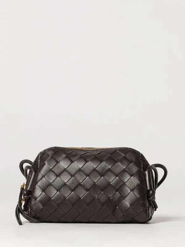 Bottega Veneta Concert Mini Crossbody Bag In Intrecciato Leather With Knots - Brown