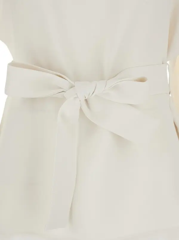 P.a.r.o.s.h Cady Crew Neck Blouse With Bow Detail - Multicolor