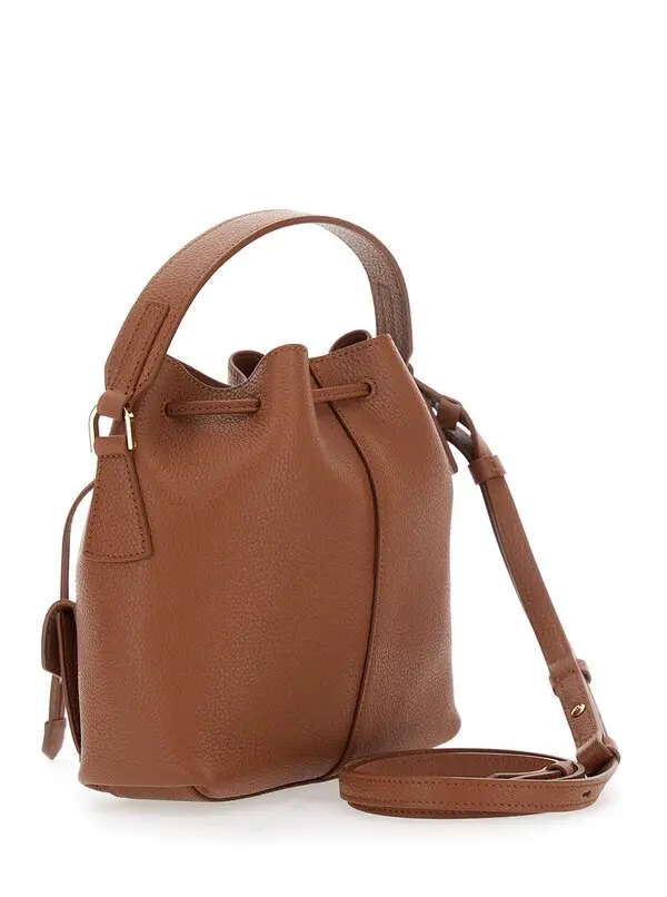 FERRAGAMO Crossbody Bag With Adjustable And Removable Strap And Flat Top Handle In Grained Leather For - Brown