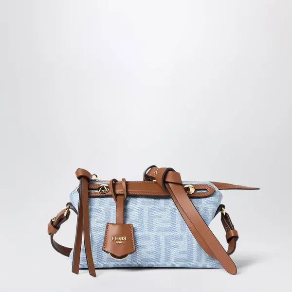 Fendi By The Way Soft Mini Denim Mini Bag In Light Ff - Blue