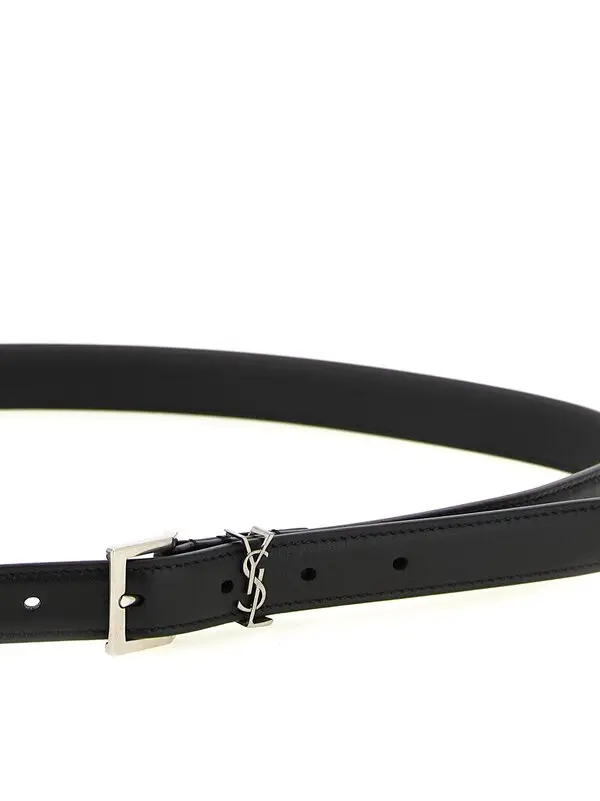 Saint Laurent Cassandre Leather Belt