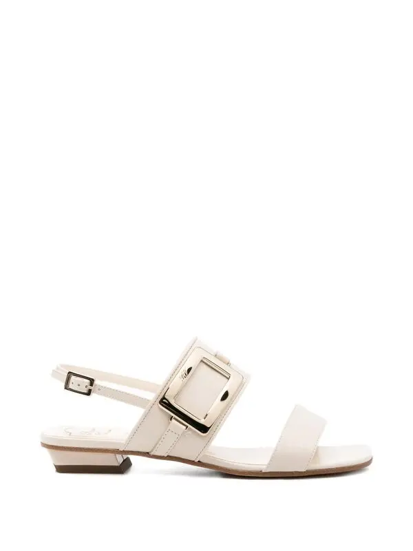 ROGER VIVIER Metal Buckle Leather Sandals - Multicolor