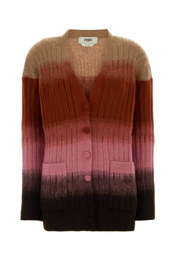 Fendi Stretch Mohair Blend Cardigan - Multicolor