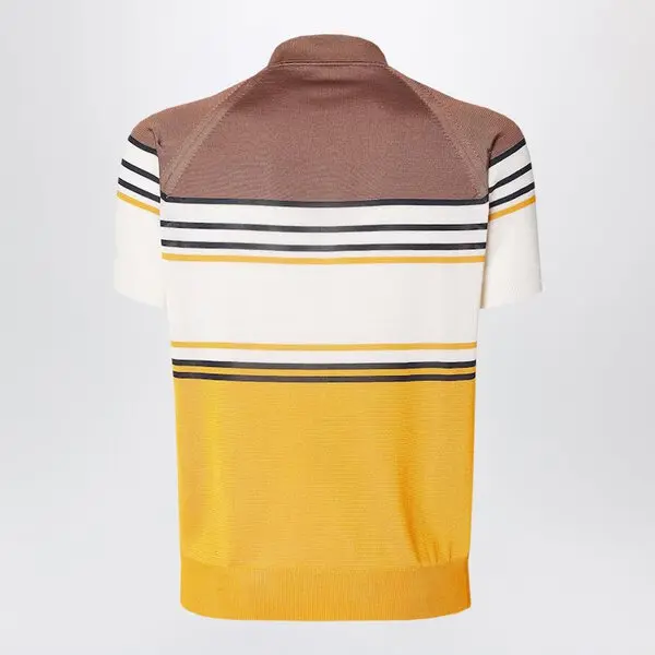 Fendi Multicoloured Striped Viscose Polo Shirt