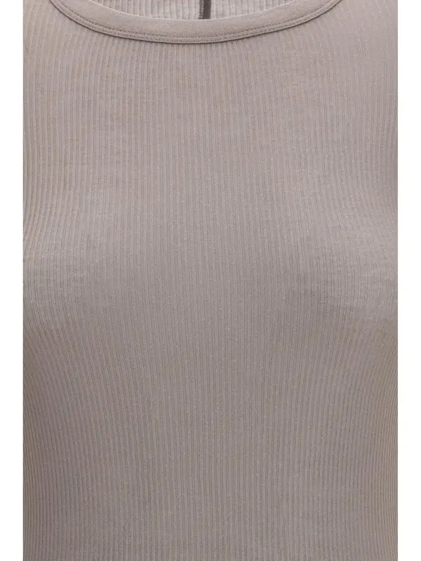Rick Owens Long-sleeve Ribbed Knit Top - Gray