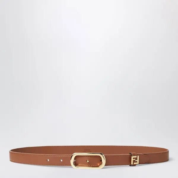 Fendi Sellier Leather Ff Belt - Brown
