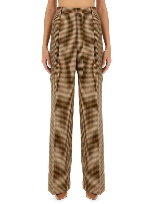Dries Van Noten Wool Check Pattern Trousers