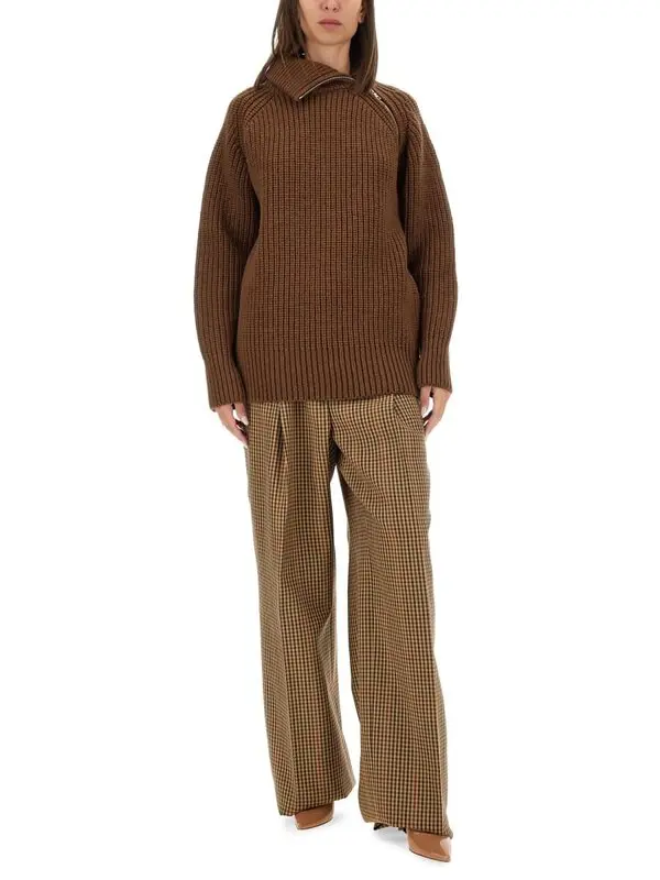 Dries Van Noten Wool Check Pattern Trousers