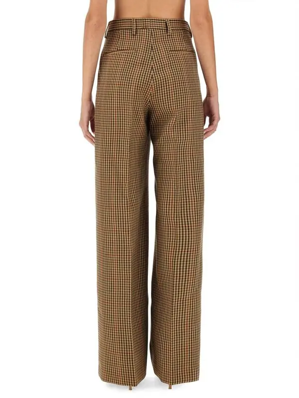 Dries Van Noten Wool Check Pattern Trousers
