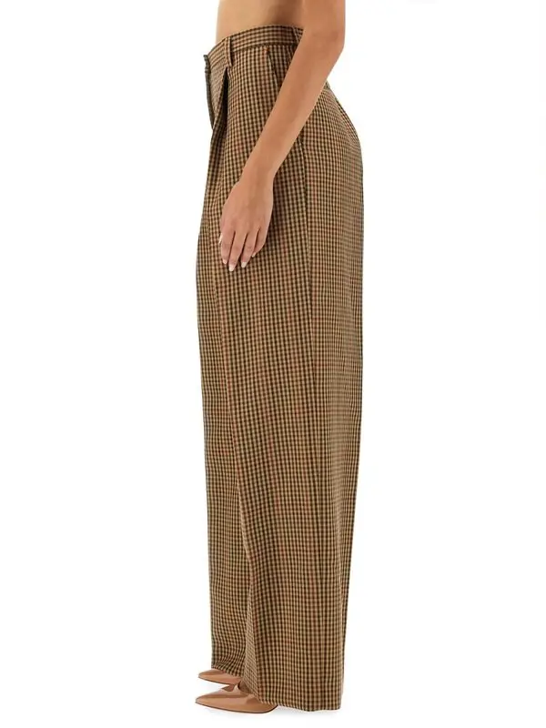 Dries Van Noten Wool Check Pattern Trousers