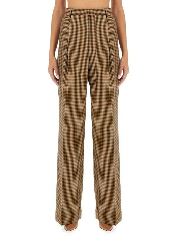 Dries Van Noten Wool Check Pattern Trousers