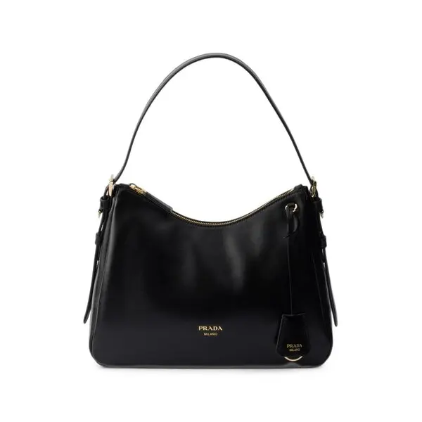 Prada Aimée Leather Shoulder Bag - Black