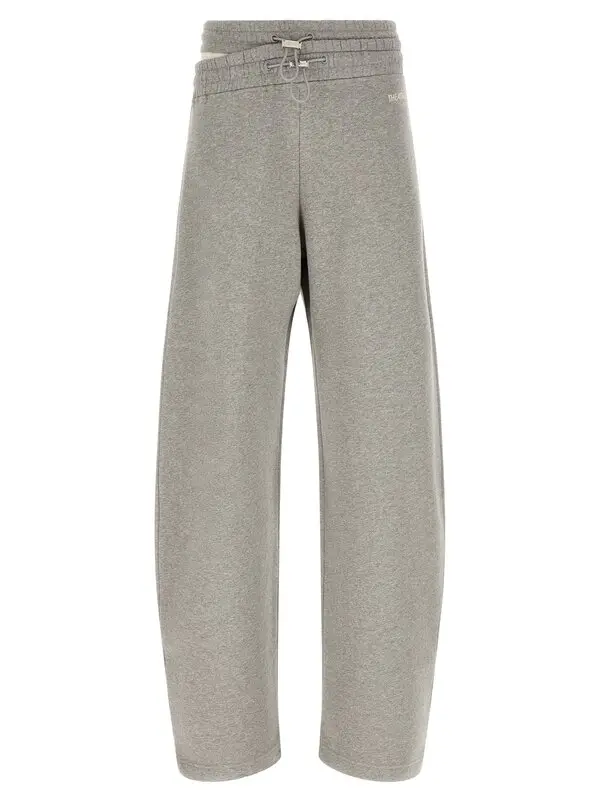 Attico Asymmetrical Double Waist Trousers - Gray
