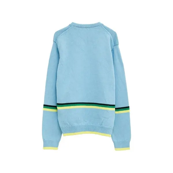 JW Anderson Car-intarsia Striped Knit Jumper - Blue