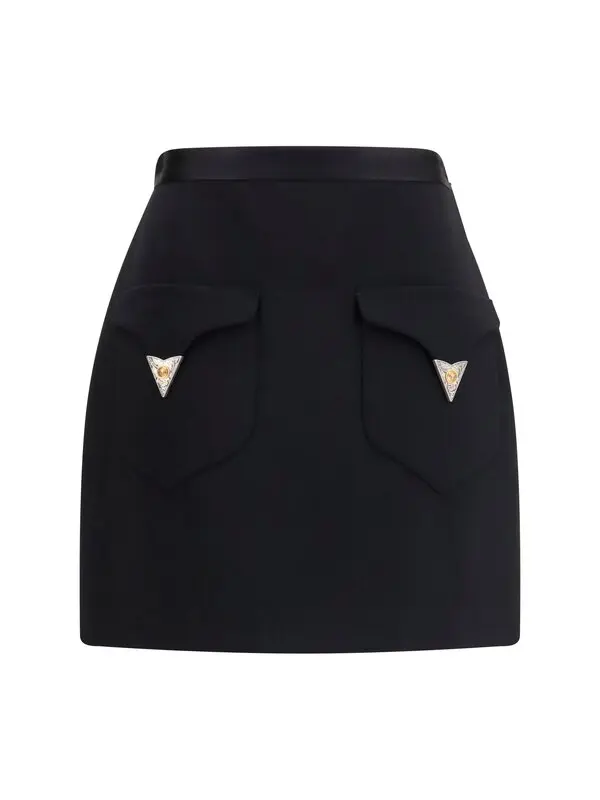 Versace Wool Mini Skirt