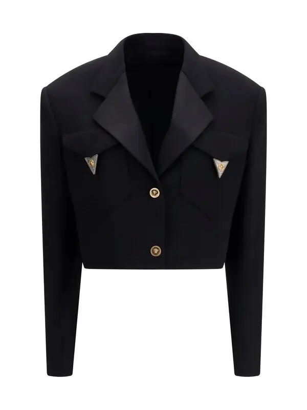 Versace Cropped Wool Blazer