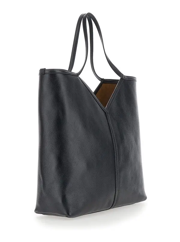 Saint Laurent Y Tote' Black Shoulder Bag With Y Stitching In Leather For - Multicolor