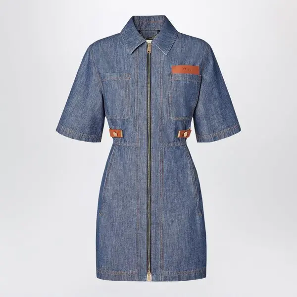Fendi Chambray Denim Dress - Blue