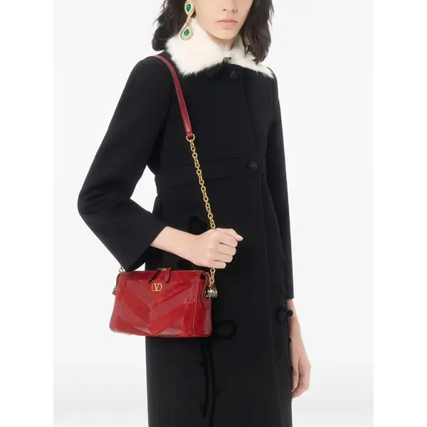 Valentino Garavani Chevron Patchwork Small Shoulder Bag