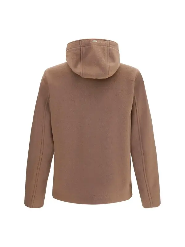 Herno Hooded Button-front Jacket - Brown