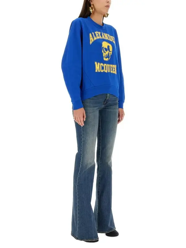 Alexander McQueen Varsiity Skull Sweatshirt - Blue