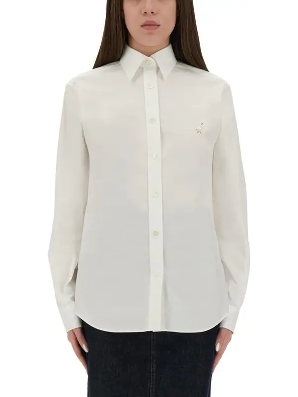 Moschino Goose Embroidery Shirt - White