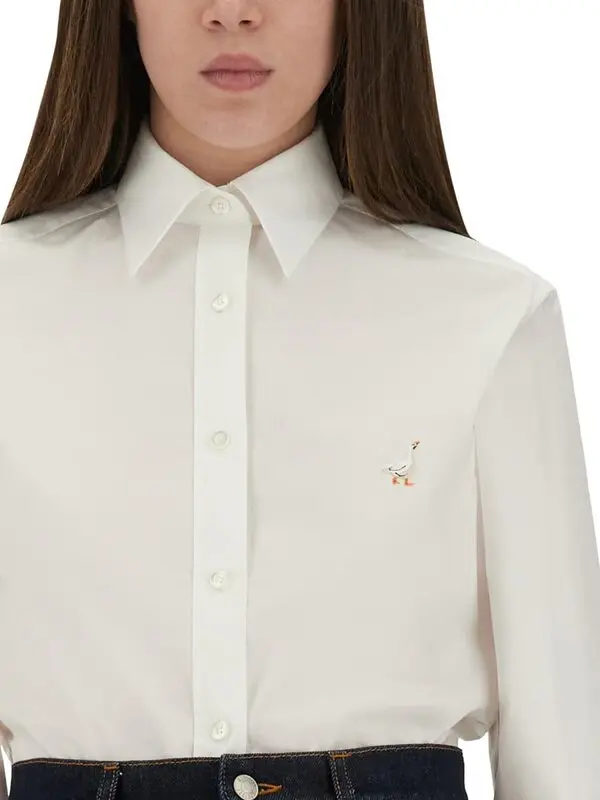 Moschino Goose Embroidery Shirt - White