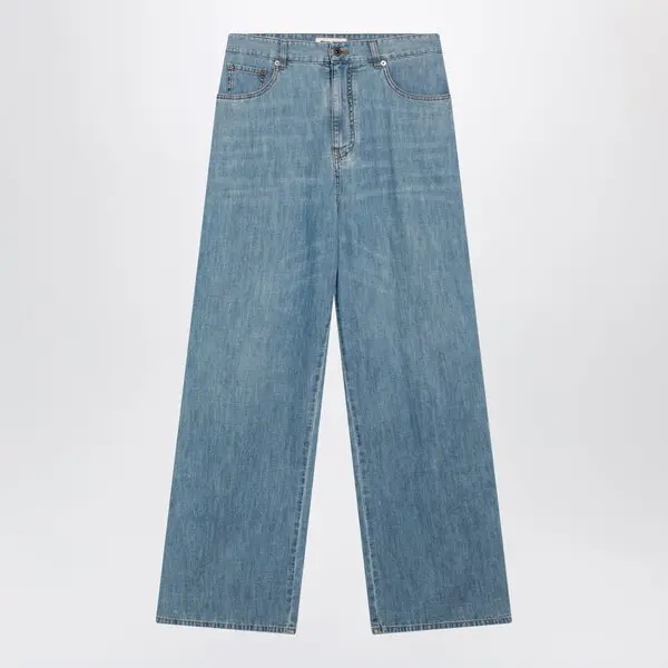 Miu Miu Chambray Trousers - Blue