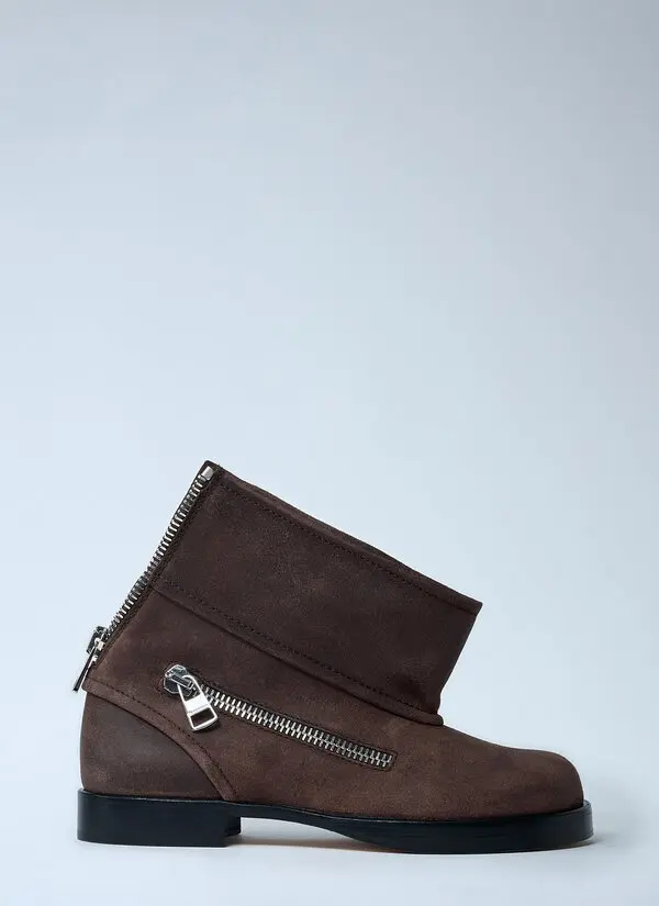 JW Anderson Suede Biker Boots - Brown