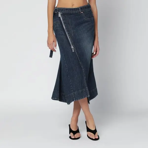 Sacai Asymmetric Denim Skirt