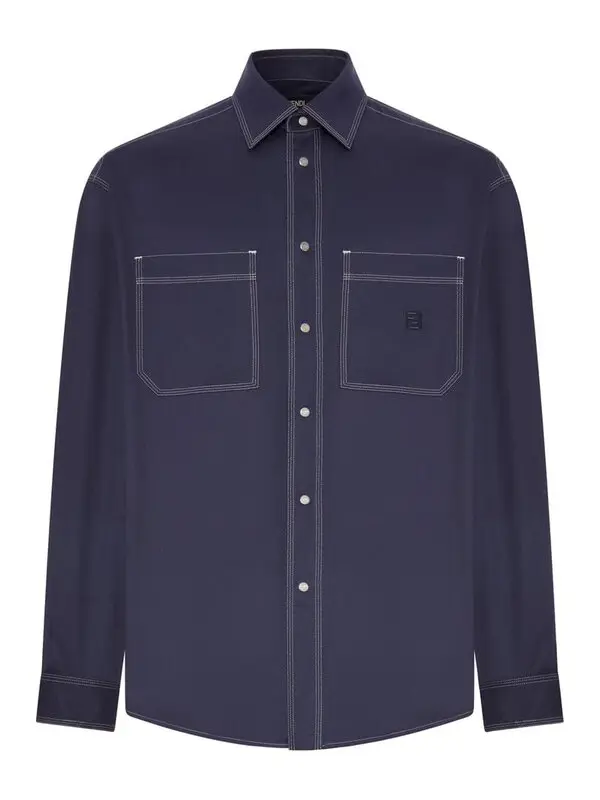 Fendi Cotton Shirt With Contrasting Stitching
