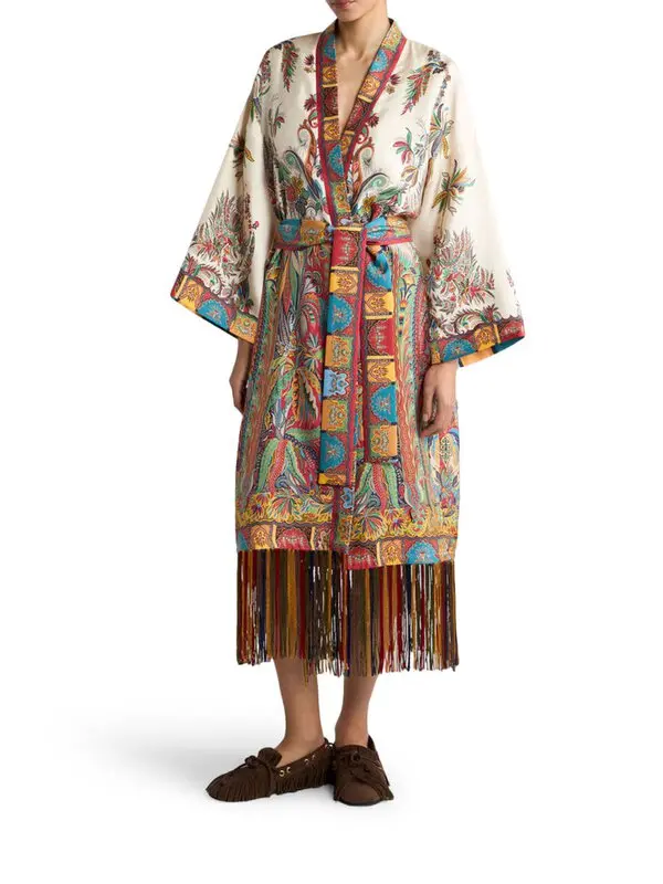 Etro Silk Duster Coat - Multicolor