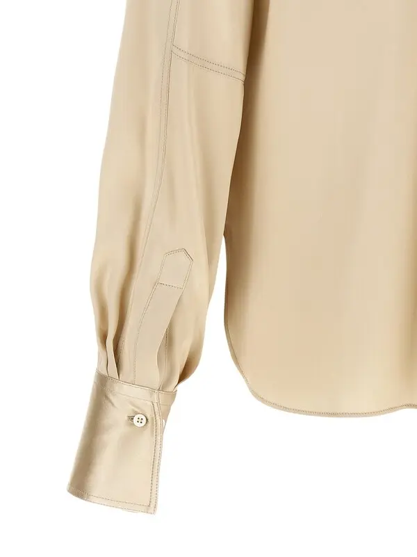Brunello Cucinelli Satin Silk Shirt - Cream
