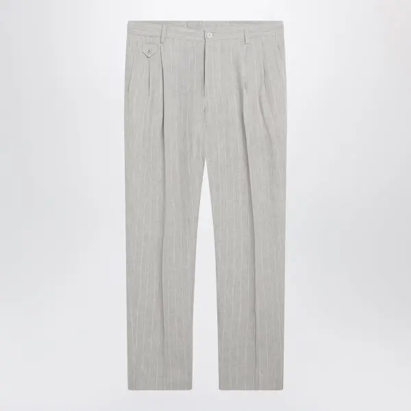 Dolce & Gabbana Pinstripe Linen Tailored Trousers - Multicolor